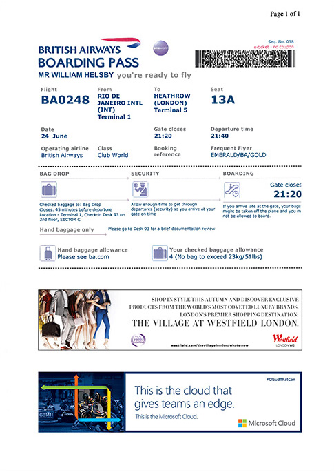British Airways Boarding Pass Online